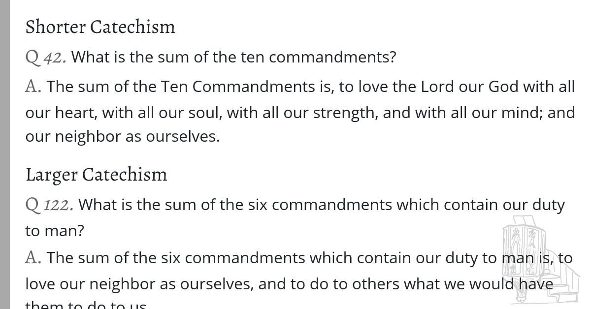 Westminster Daily | What is the sum of the six commandments which ...